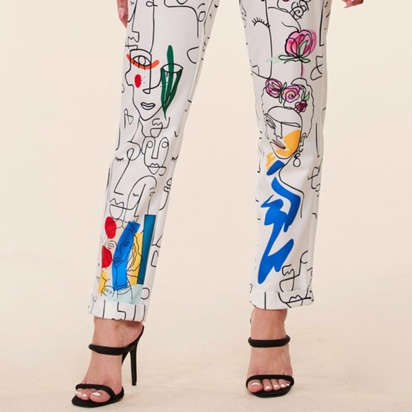 L'ATISTE | Pants & Jumpsuits | Face Print Pant Suit | Poshmark